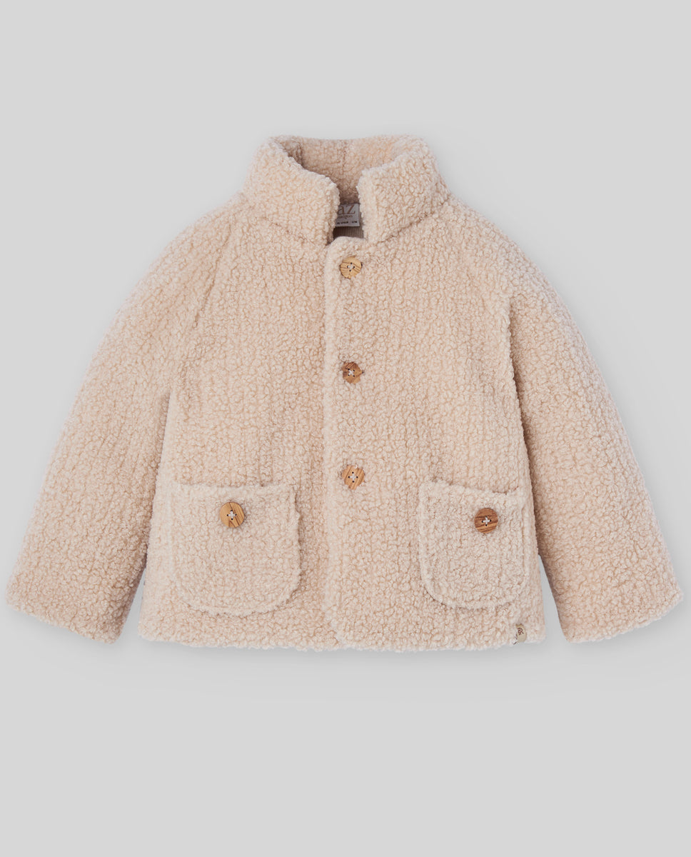Jacheta teddy fleece crem Haine copii - Haine fete, baieti si bebe
