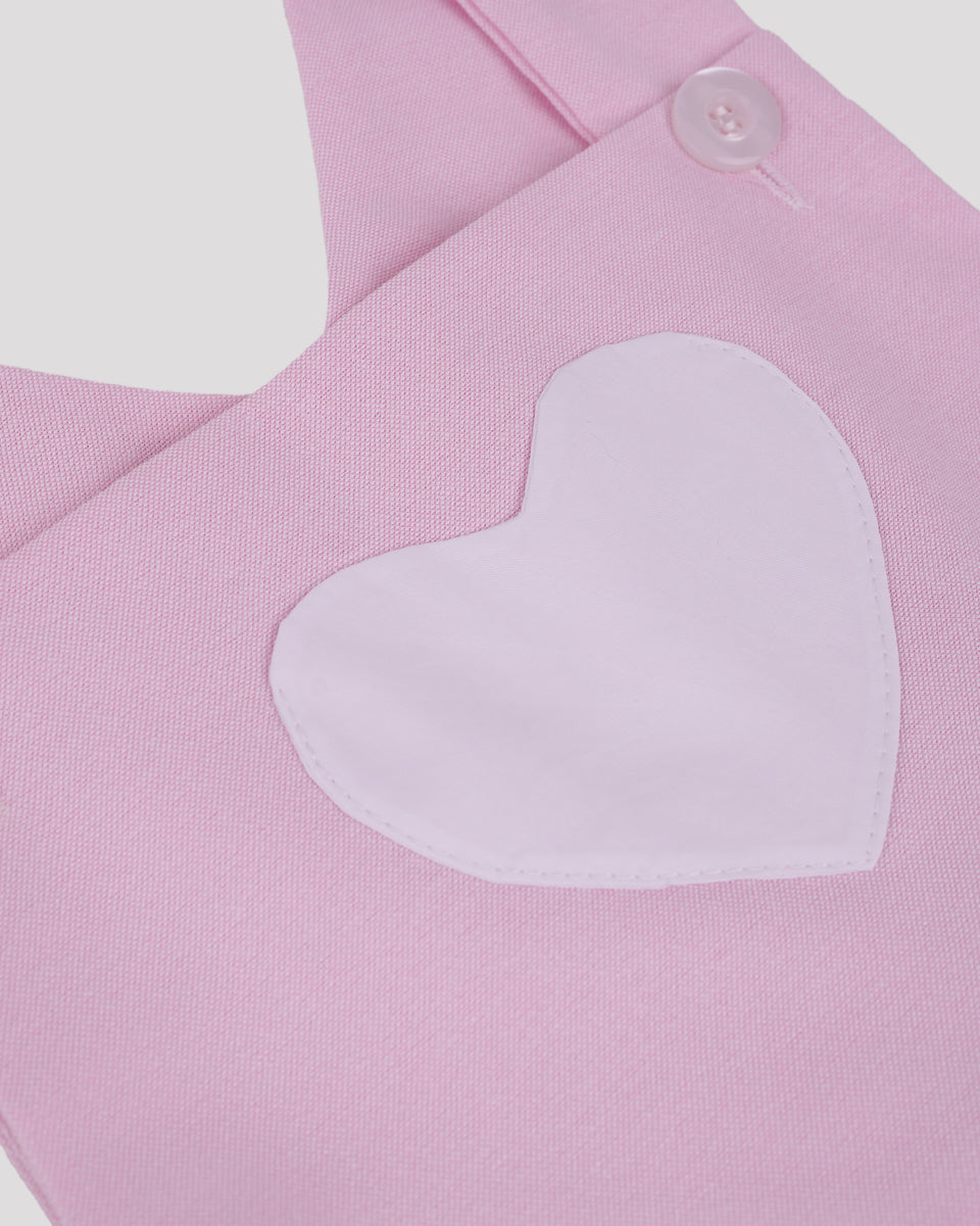 Sarafan roz cu buzunare inimioara Haine copii - Haine fete, baieti si bebe