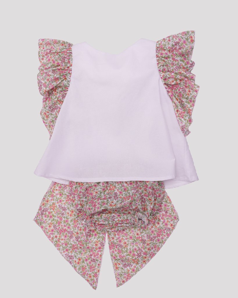 Compleu Jellyfish cu flori roz Haine copii - Haine fete, baieti si bebe